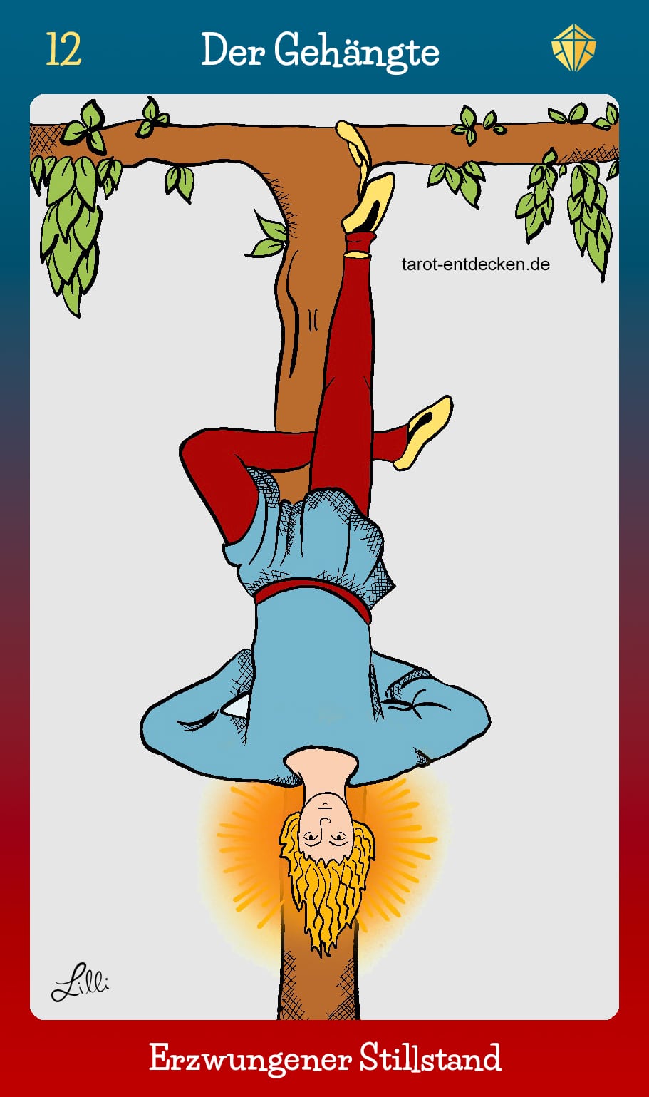 Bedeutung 🔎 Tarotkarte "Der Gehängte" (Nr. 12) + umgekehrt