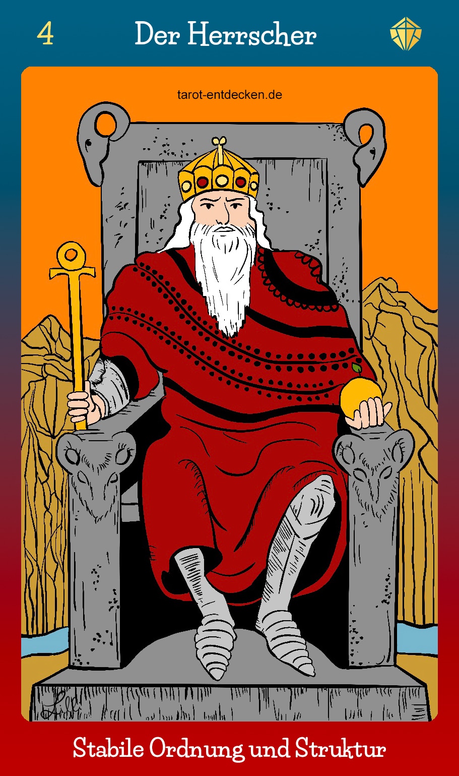 Der Herrscher im Tarot 🔎 Bedeutung, Symbolik umgekehrt